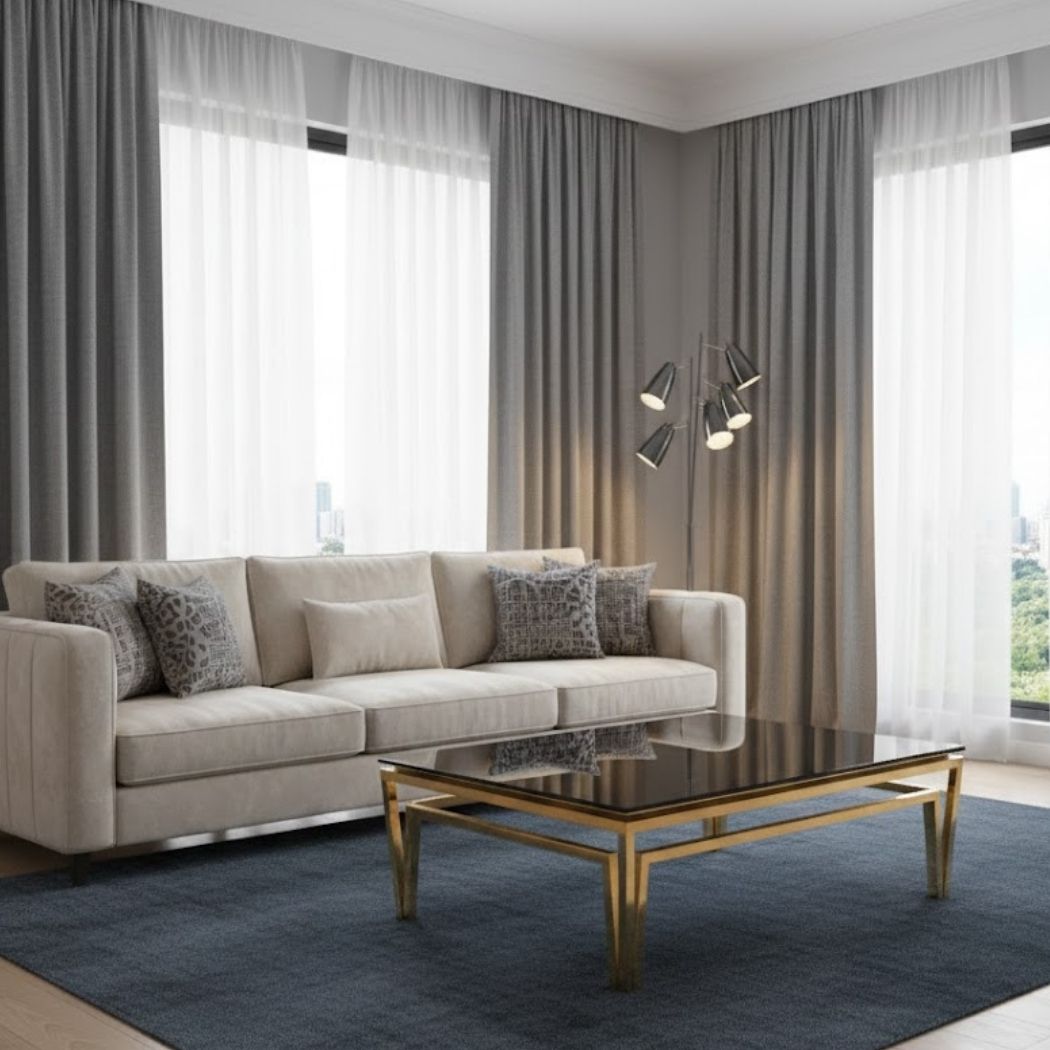 Coffee table with glass top and iron frame for modern decor REL-012 ...