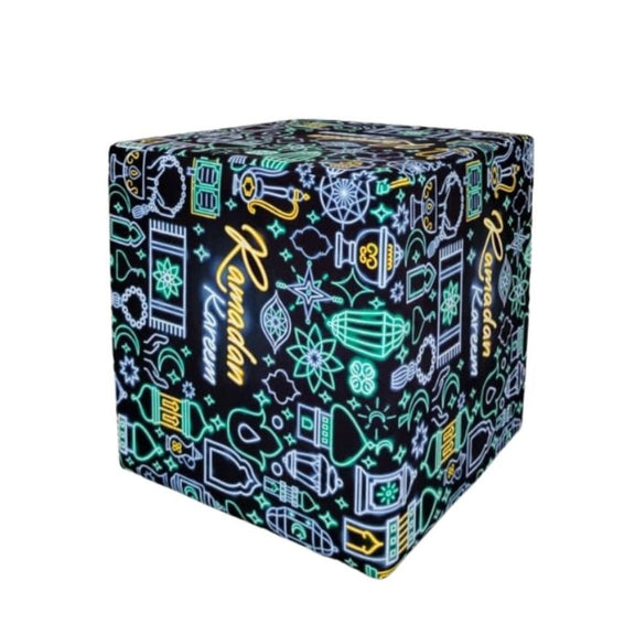 Velvet Ottoman with Practical and Elegant Musk Wood Base OS-RAM-003 ...
