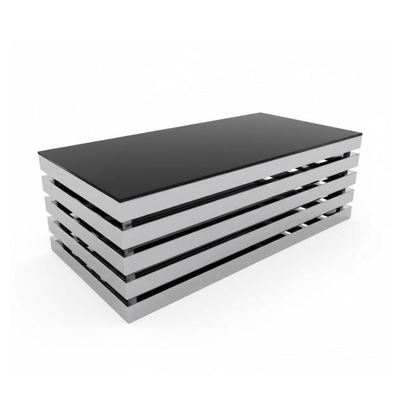 Coffee table with glass top and iron frame for modern decor REL-007 ...