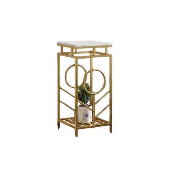 Side Coffee Table with Marble Top and Iron Frame for Modern Decor REL ...