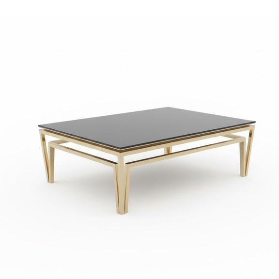 Coffee table with glass top and iron frame for modern decor REL-012 ...